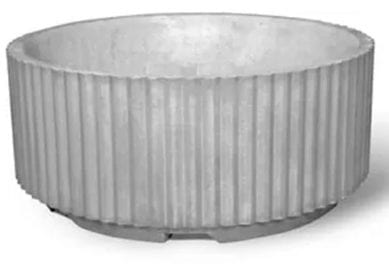 84D x 36H High Security Round Concrete Planter Barrier| 48 Barriers