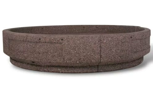 STONE-CAST Large Round Concrete Security Planter – 72"D x 15"H